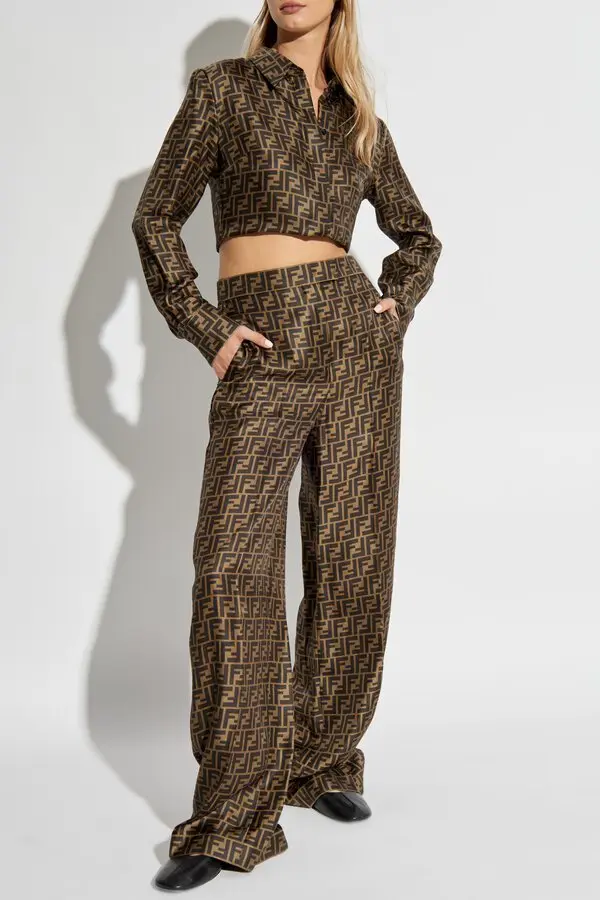 Fendi Silk Monogram Trousers