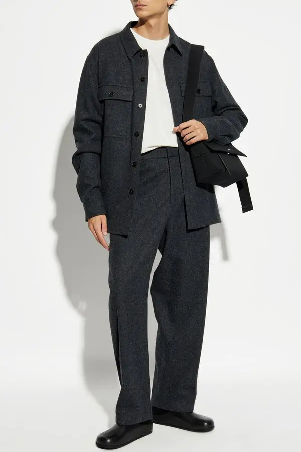 JIL SANDER Virgin Wool Wide-leg Trousers
