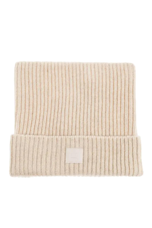 Acne Studios Wool And Yak Blend Beanie - Cream