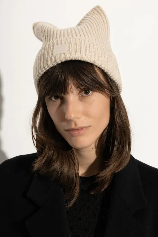 Acne Studios Wool And Yak Blend Beanie - Cream