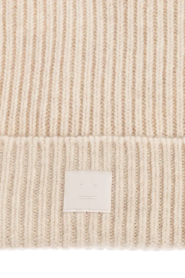 Acne Studios Wool And Yak Blend Beanie - Cream