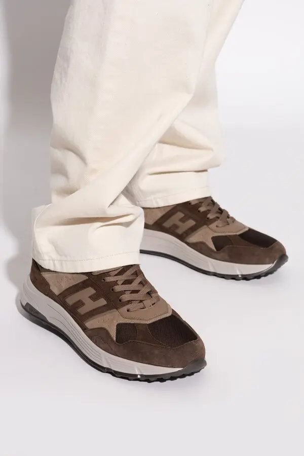 Hogan Hyperlight Suede And Technical Fabric Sneakers - Brown