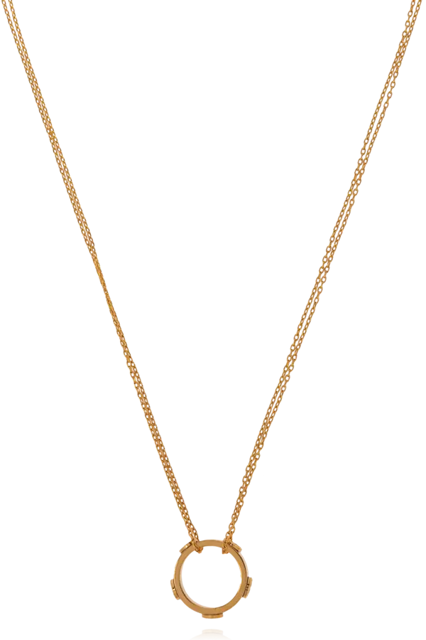 Tory Burch Miller Brass Pendant Necklace - Gold