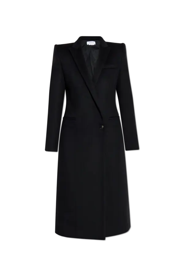Alexander McQueen Wool And Cashmere Coat With Chain Detail