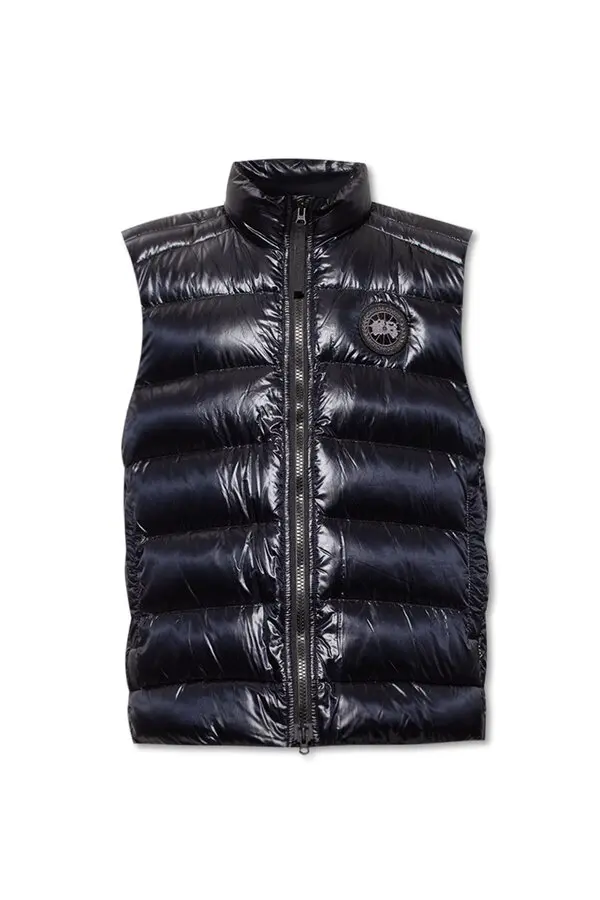 Canada Goose Quilted Down Vest With Logo Patch - Black