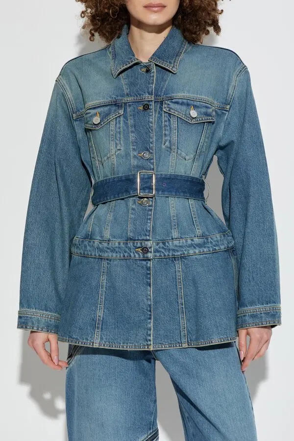 Alaïa Denim Jacket With Belt