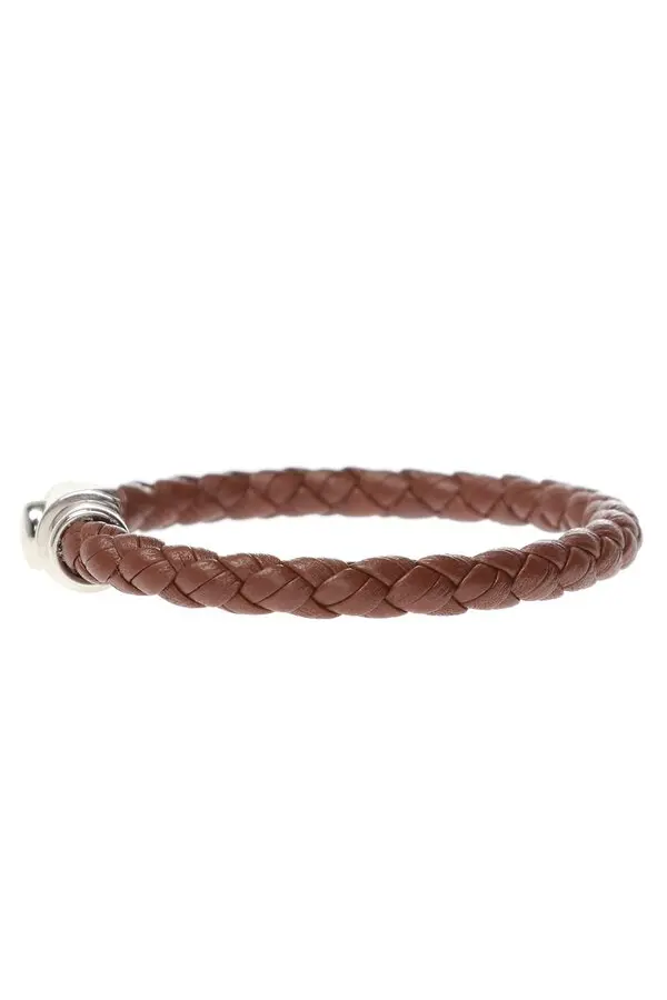 FERRAGAMO Logo Braided Bracelet - Brown