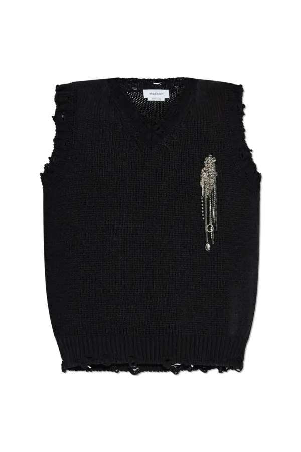 Alexander McQueen Vest With Appliqu