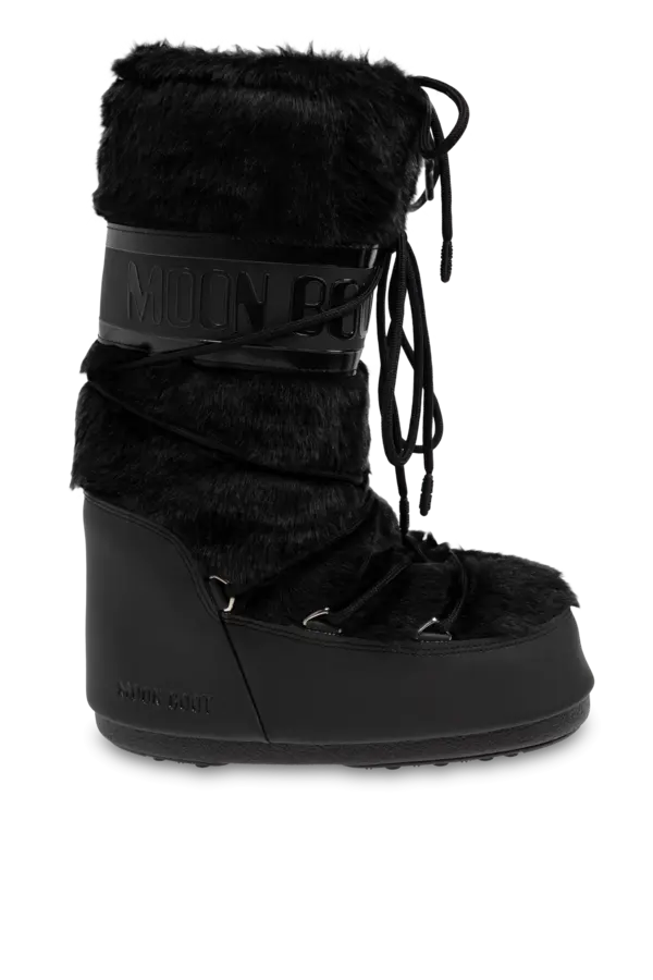 Moon Boot Icon Faux Fur Snow Boots - Black
