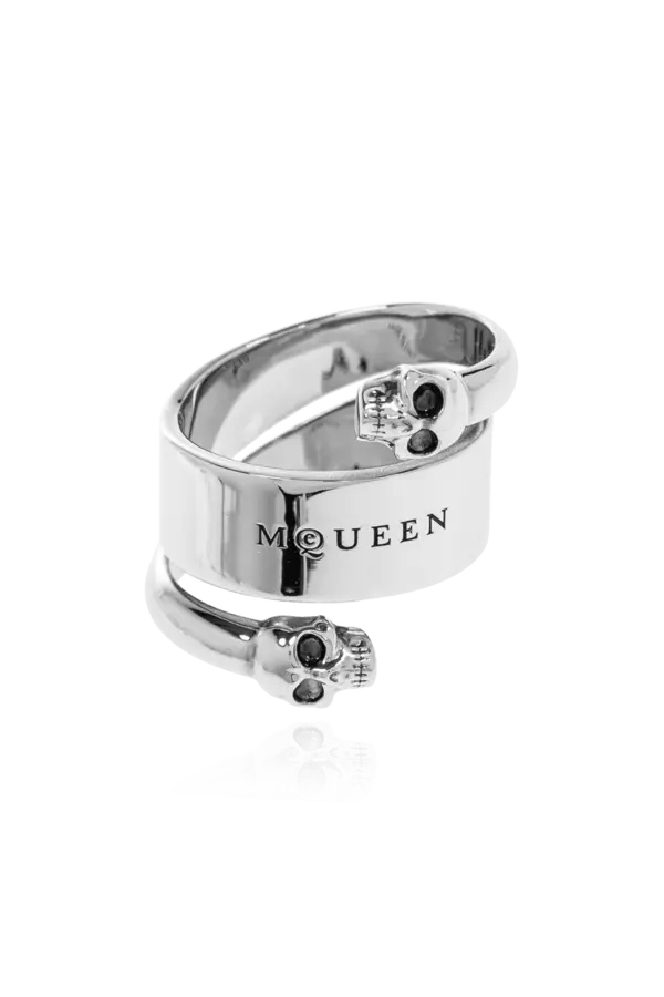 Alexander McQueen Brass Ring With Skull Detail - Silver
