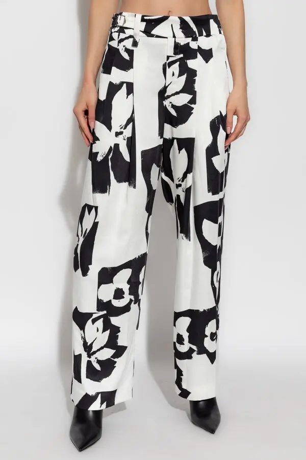 Issey Miyake Printed Wide Leg Trousers