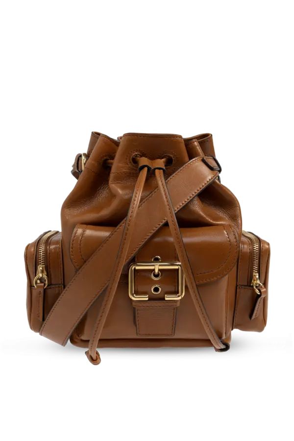Chloé Bucket Bag With Gold Buckle And Adjustable Shoulder Strap - Brown
