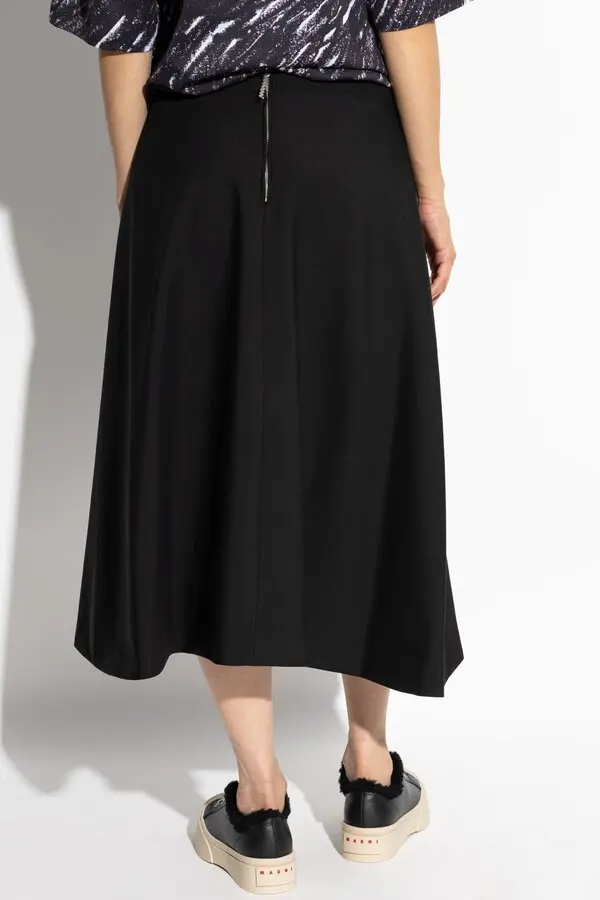 Marni Flared Skirt With Decorative Stitching