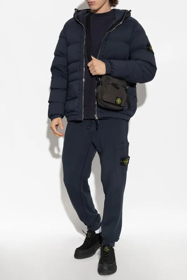 Stone Island Down Jacket With Logo