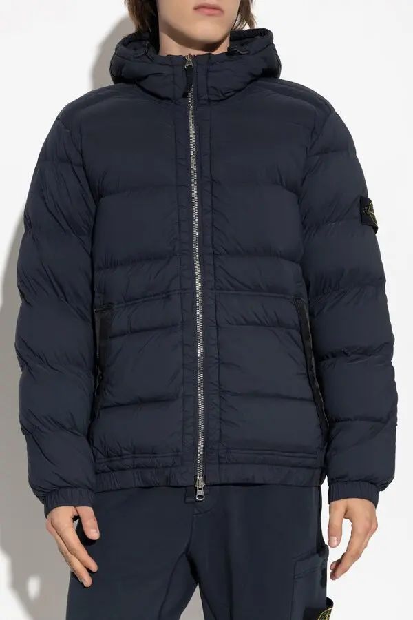 Stone Island Down Jacket With Logo