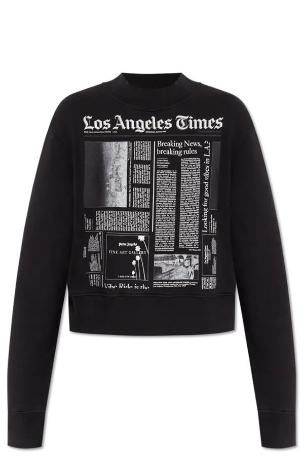Palm Angels Printed Cotton Sweatshirt - Black