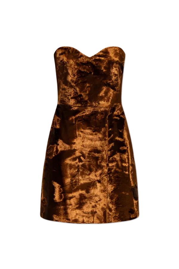 slim fit dress slacks Alexander McQueen Turtleneck Dress Black/Gold Metallic-Striped Lace Si –  Celebrity Owned main image 1