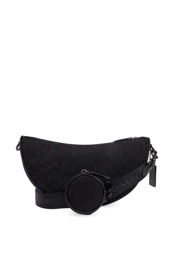 COACH Monogram Shoulder Bag - Black