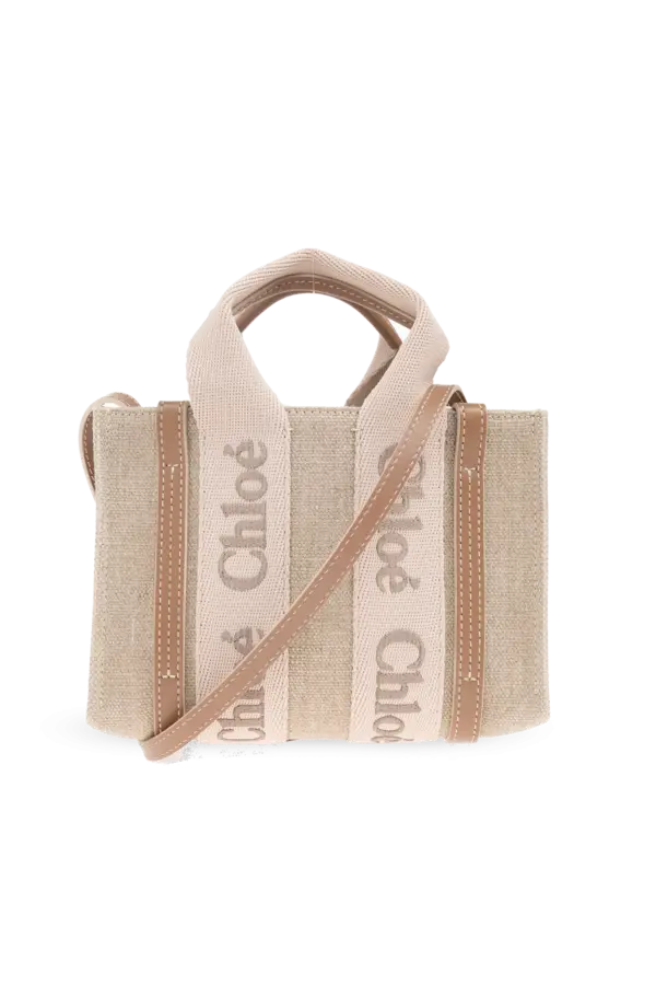Chloé Woody Mini Shoulder Bag - Beige