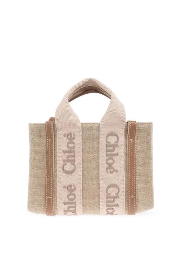 Chloé Woody Mini Shoulder Bag - Beige