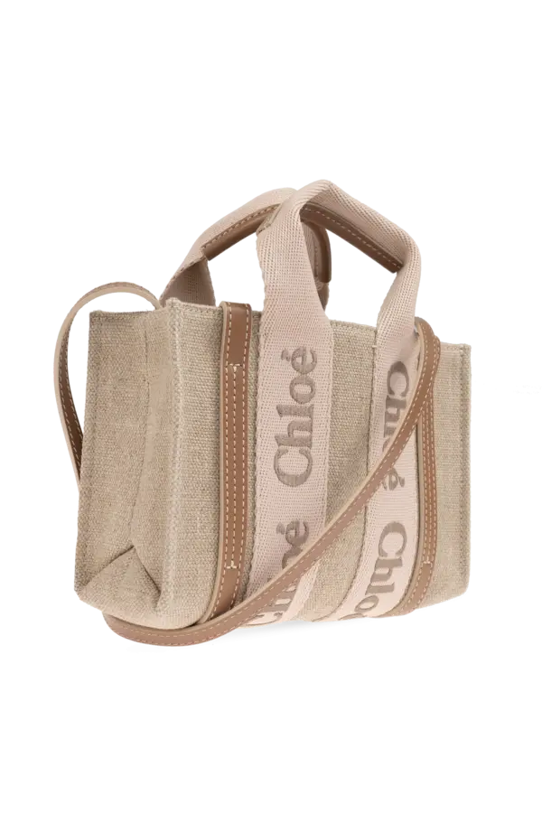 Chloé Woody Mini Shoulder Bag - Beige