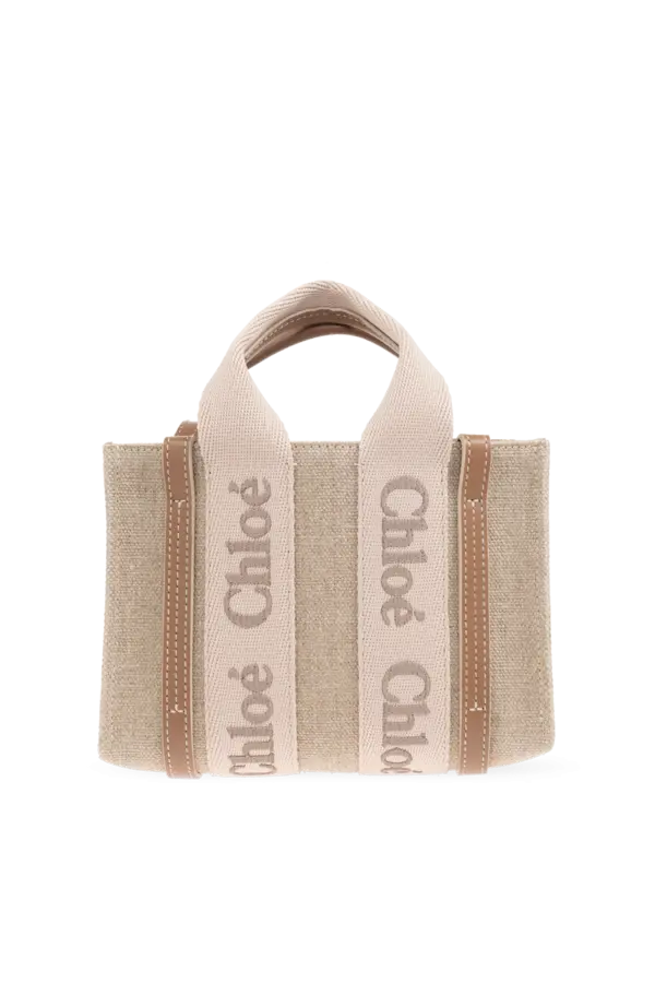 Chloé Woody Mini Shoulder Bag - Beige
