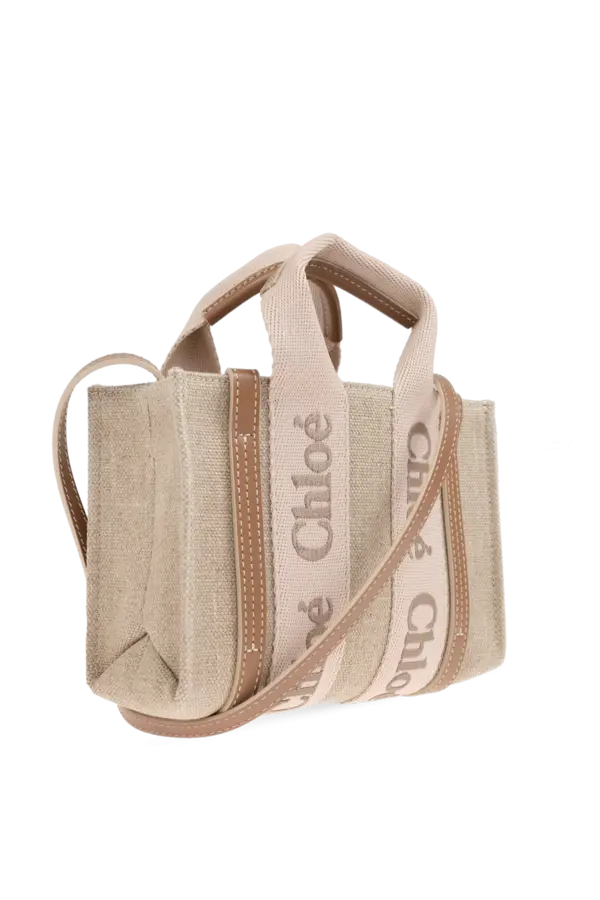 Chloé Woody Mini Shoulder Bag - Beige