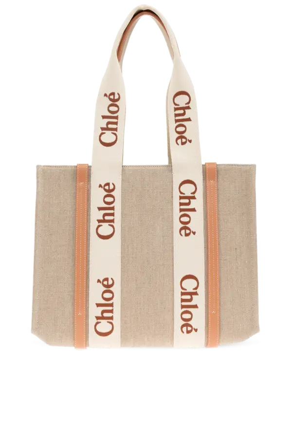 Chloé Woody Medium Shopper Bag - Beige