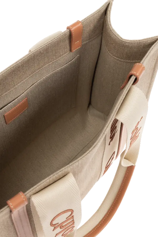 Chloé Woody Medium Shopper Bag - Beige
