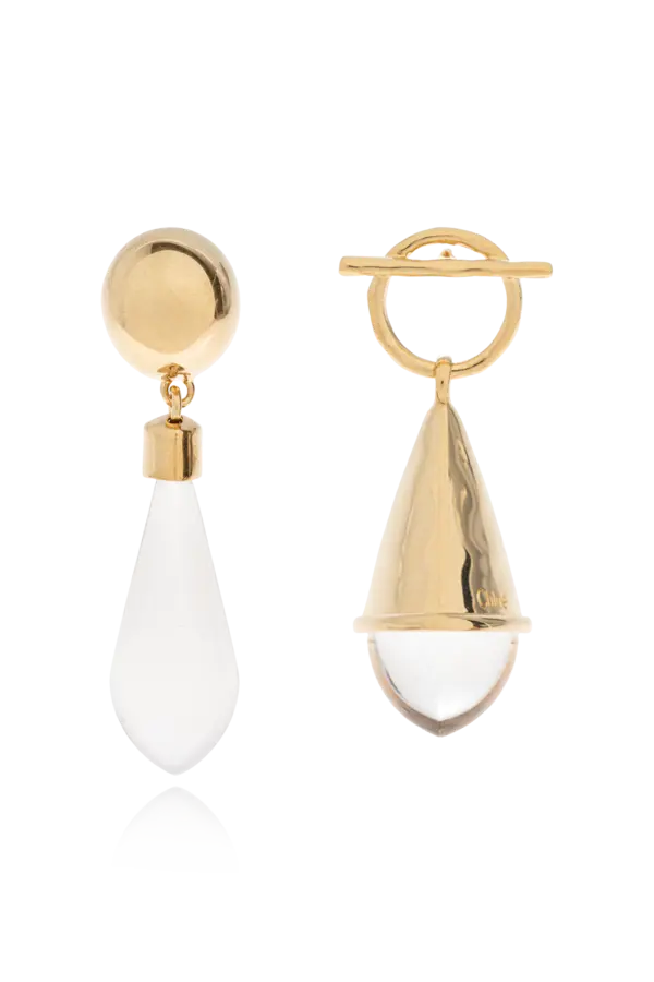 Chloé Asymmetric Brass Earrings - Gold