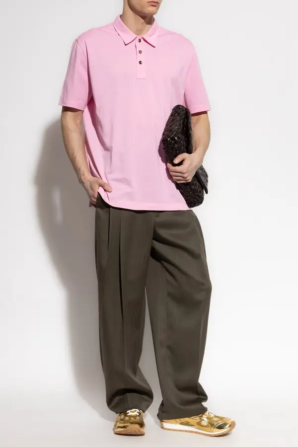 Bottega Veneta Polo With Logo - Pink