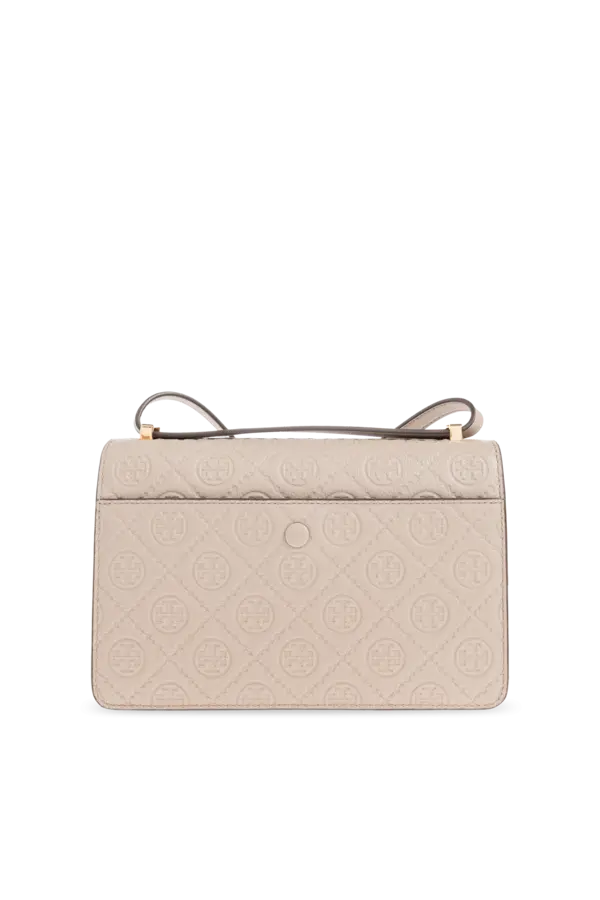 Tory Burch T Monogram Pebble Shoulder Bag - Grey