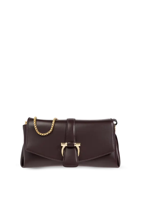 FERRAGAMO Leather Shoulder Bag - Burgundy