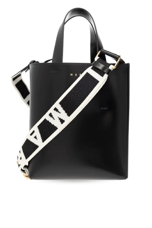 Marni Shoulder Bag With Logo - Black