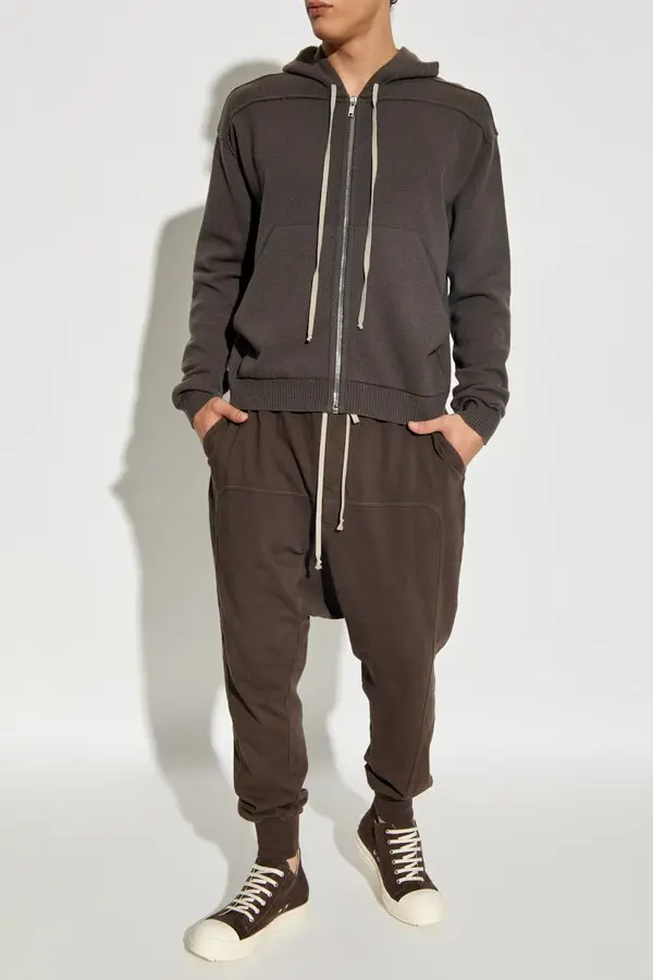 Rick Owens Zipped Cashmere And Wool Sweatshirt