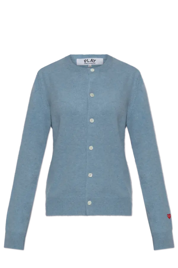Play Comme Des Garcon Wool Cardigan - Blue