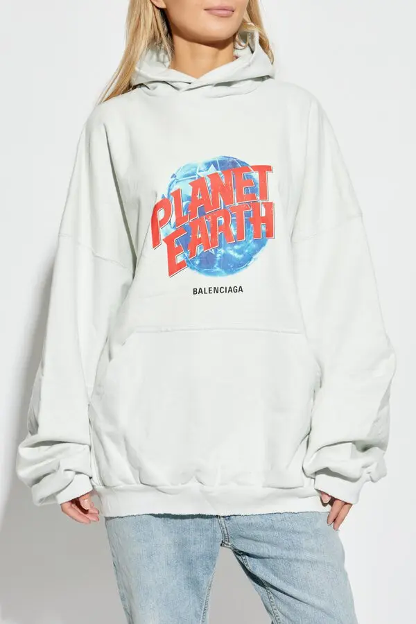 Balenciaga Planet Earth Cotton Hoodie