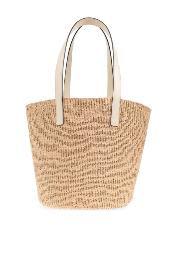Chloé Large Shopper Bag With Horse Medal Detail - Beige