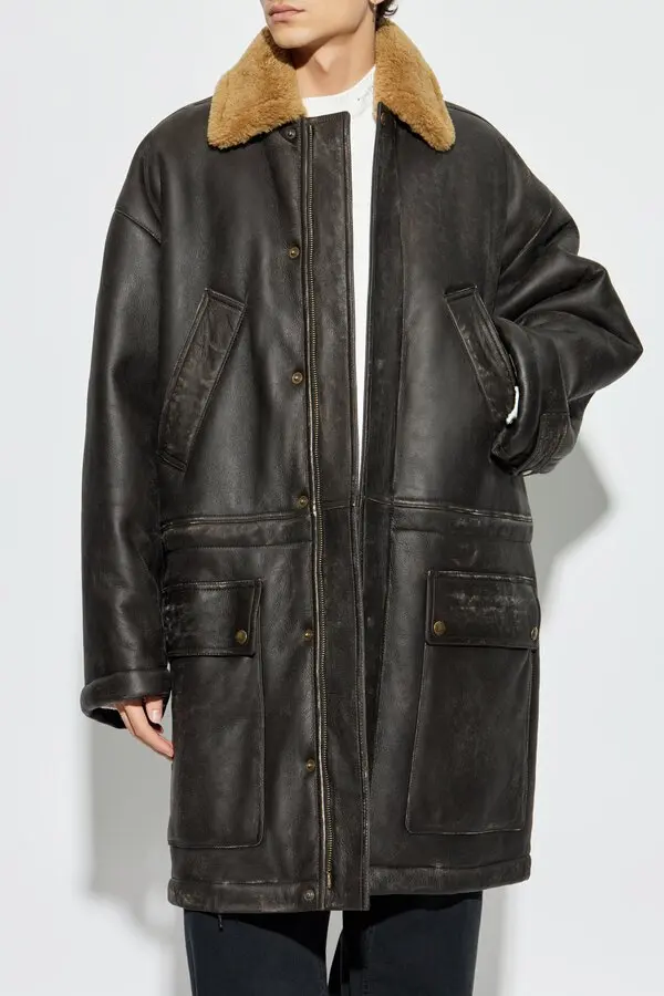Balenciaga Lambskin Shearling Overcoat