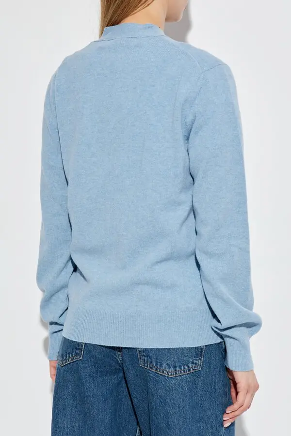 Play Comme Des Garcon Cardigan With Logo Patch - Light Blue