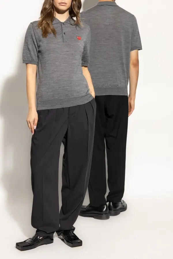 Play Comme Des Garcon Wool Polo - Grey
