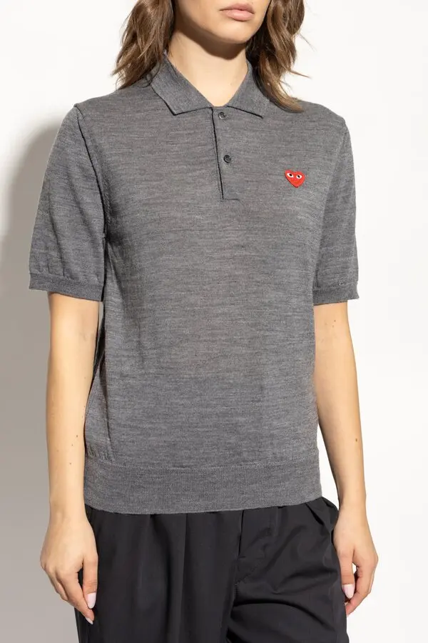 Play Comme Des Garcon Wool Polo - Grey