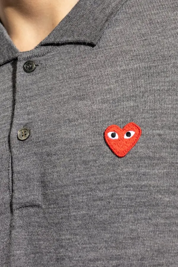 Play Comme Des Garcon Wool Polo - Grey