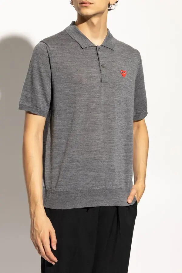 Play Comme Des Garcon Wool Polo - Grey