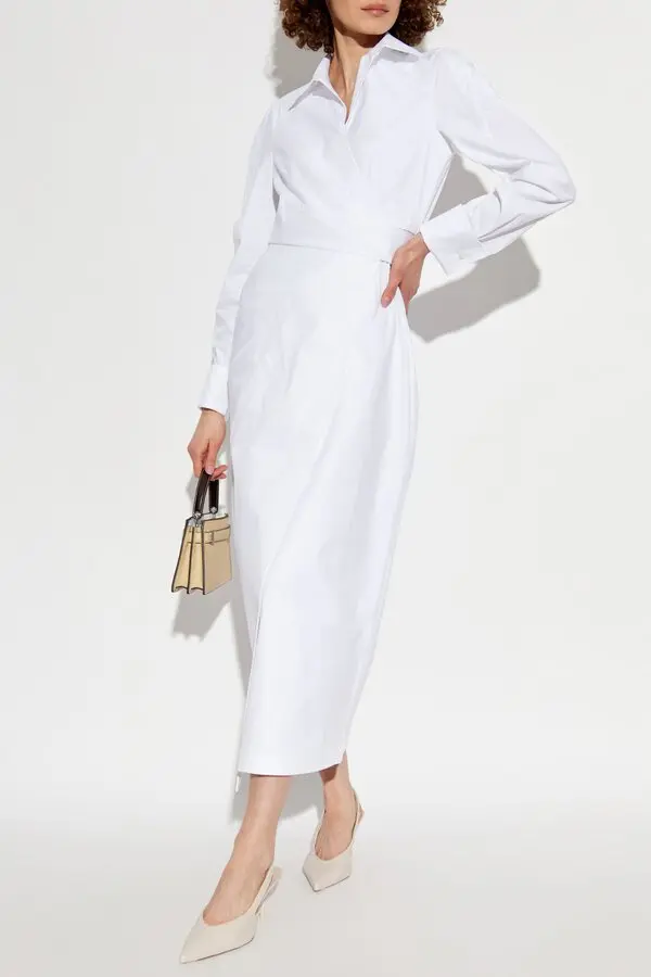 Max Mara Balzac Cotton Twill Shirt Dress In White 60% Off