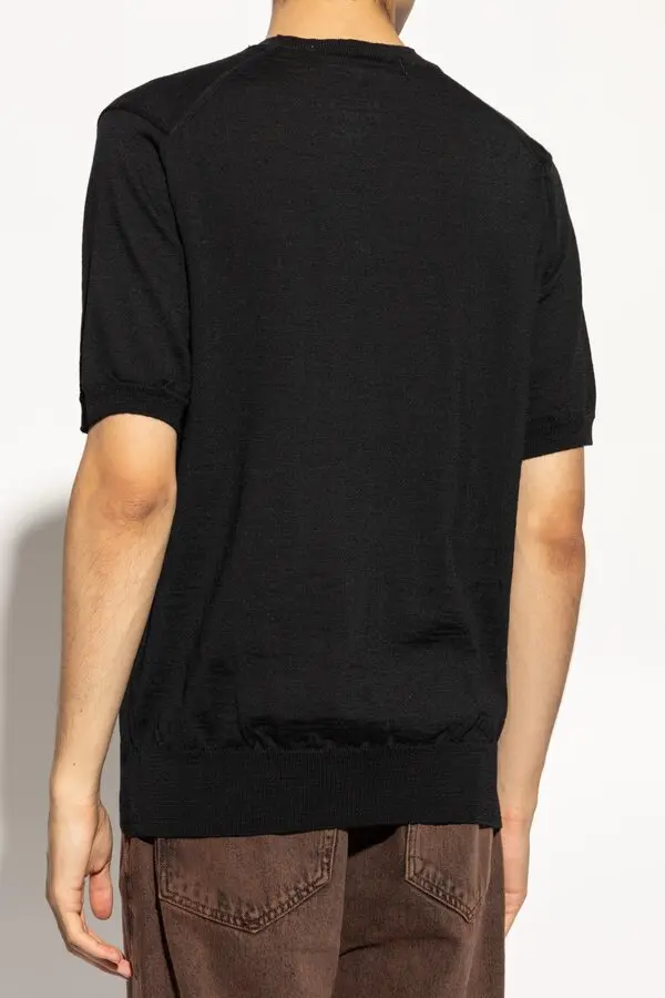 Play Comme Des Garcon Woolen V-neck T-shirt