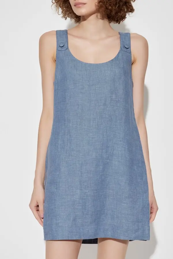 Posse Thea Linen Mini Dress In Blue - 20% Off | Editorialist