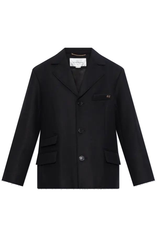 Victoria Beckham Short Coat With Raw Finish - Black