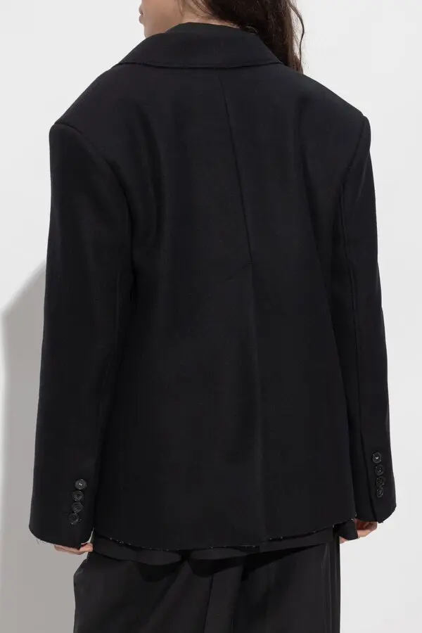 Victoria Beckham Short Coat With Raw Finish - Black