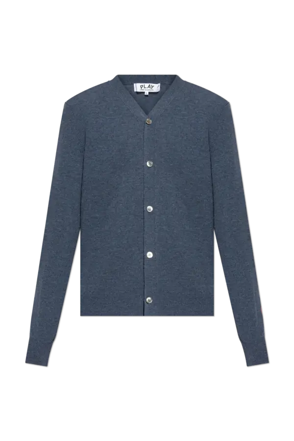 Play Comme Des Garcon Cardigan With Logo Patch - Blue